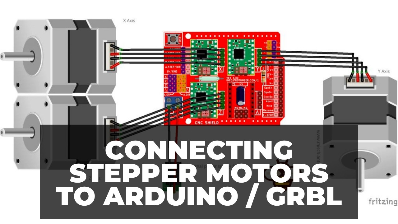 How To Connect Stepper Motors To Arduinogrbl With And Without A Cnc Shield Cncsourced